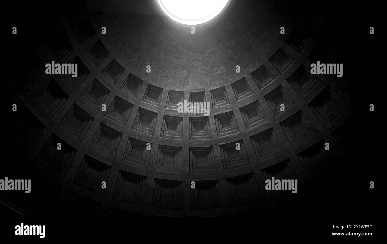 Coffered ceiling view Black and White Stock Photos & Images - Alamy