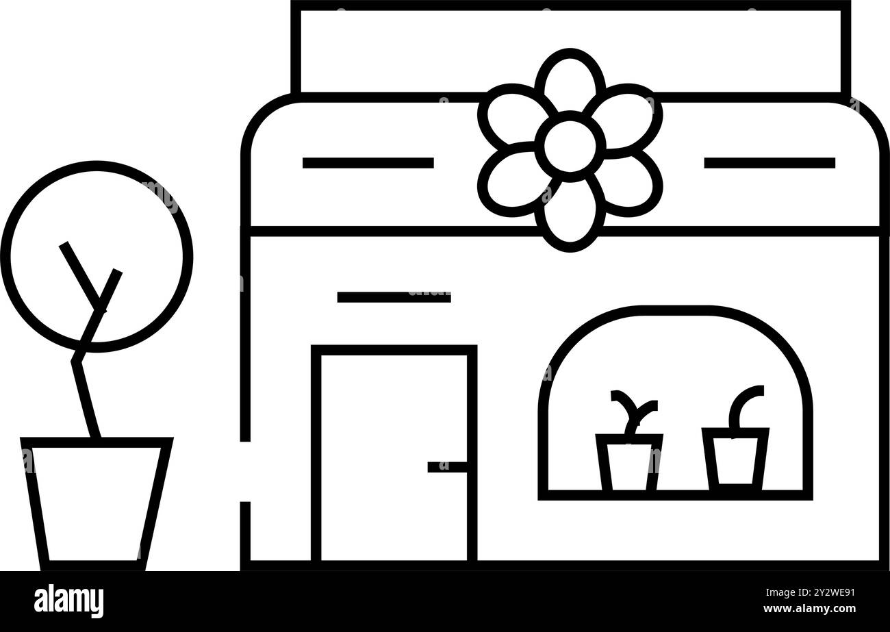 flower shop line icon vector illustration Stock Vector Image & Art - Alamy