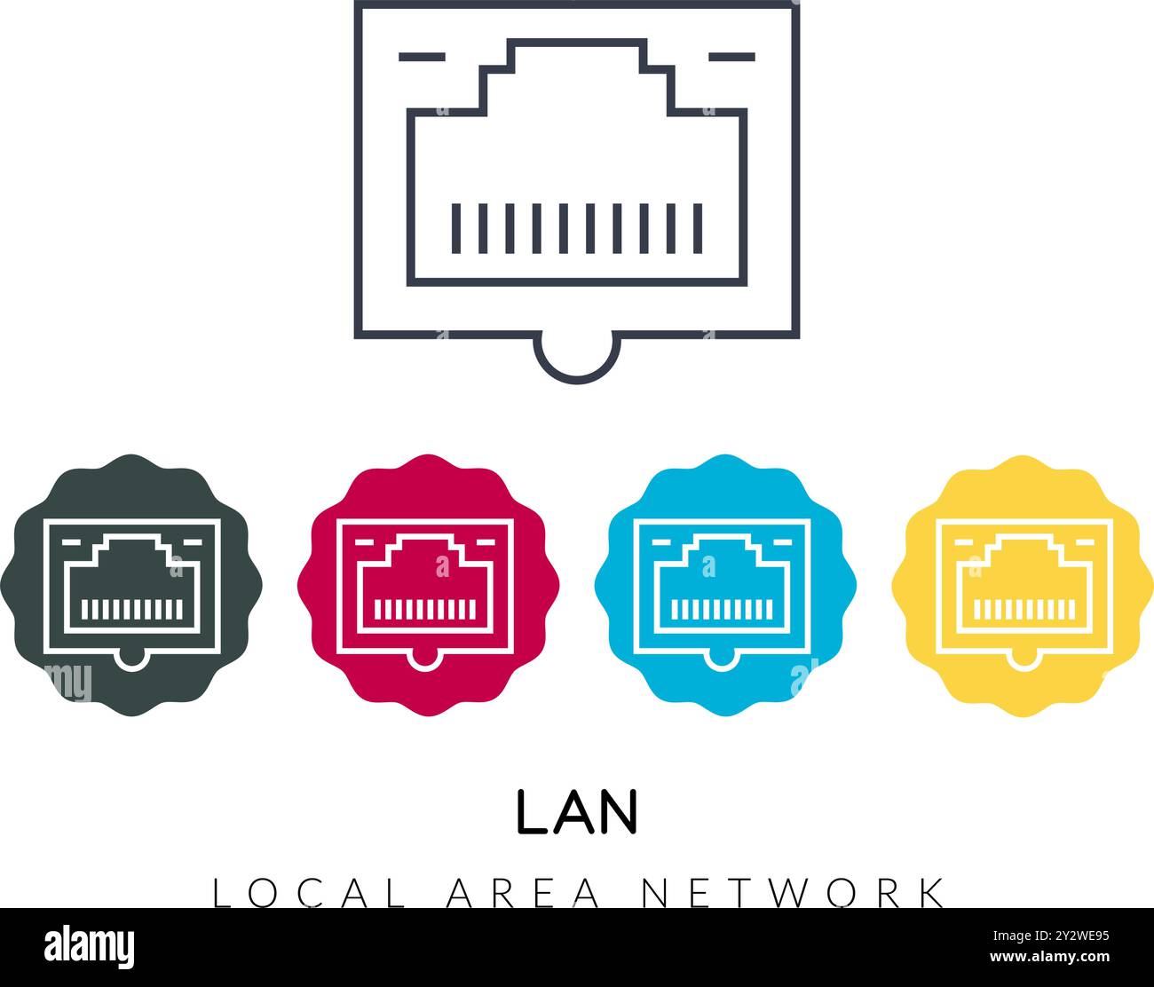 Lan cable icon outline hi-res stock photography and images - Alamy