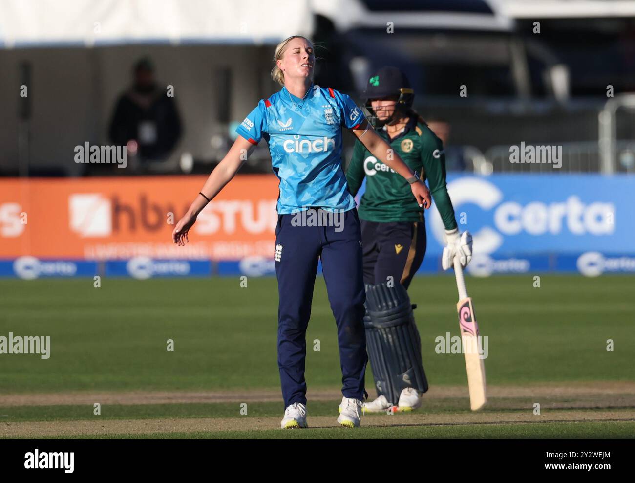 England's Freya Kemp reacts during the third One Day International ...