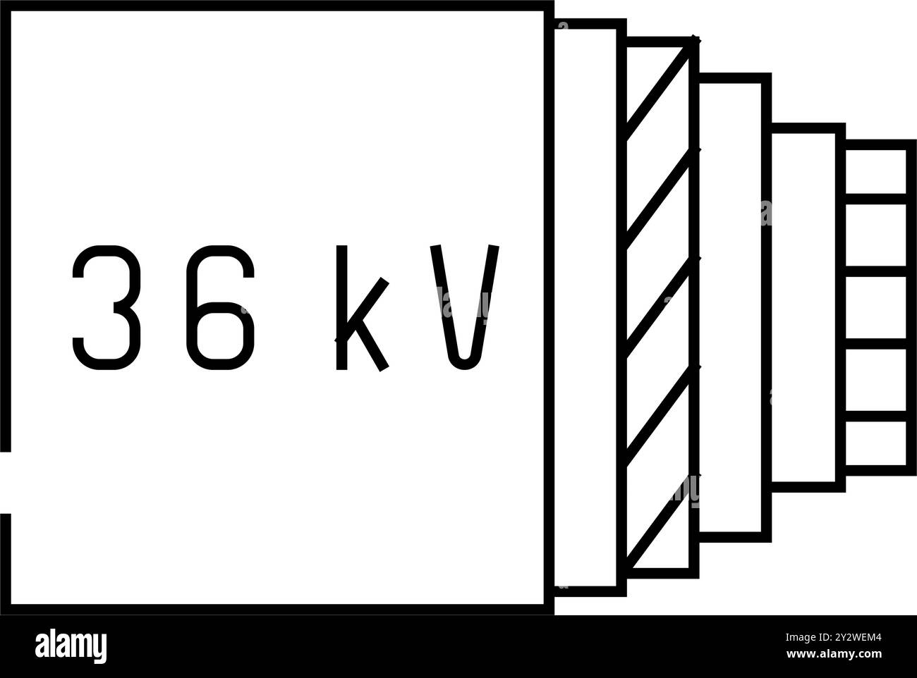 High Voltage Cables Line Icon Vector Illustration Stock Vector Image And Art Alamy