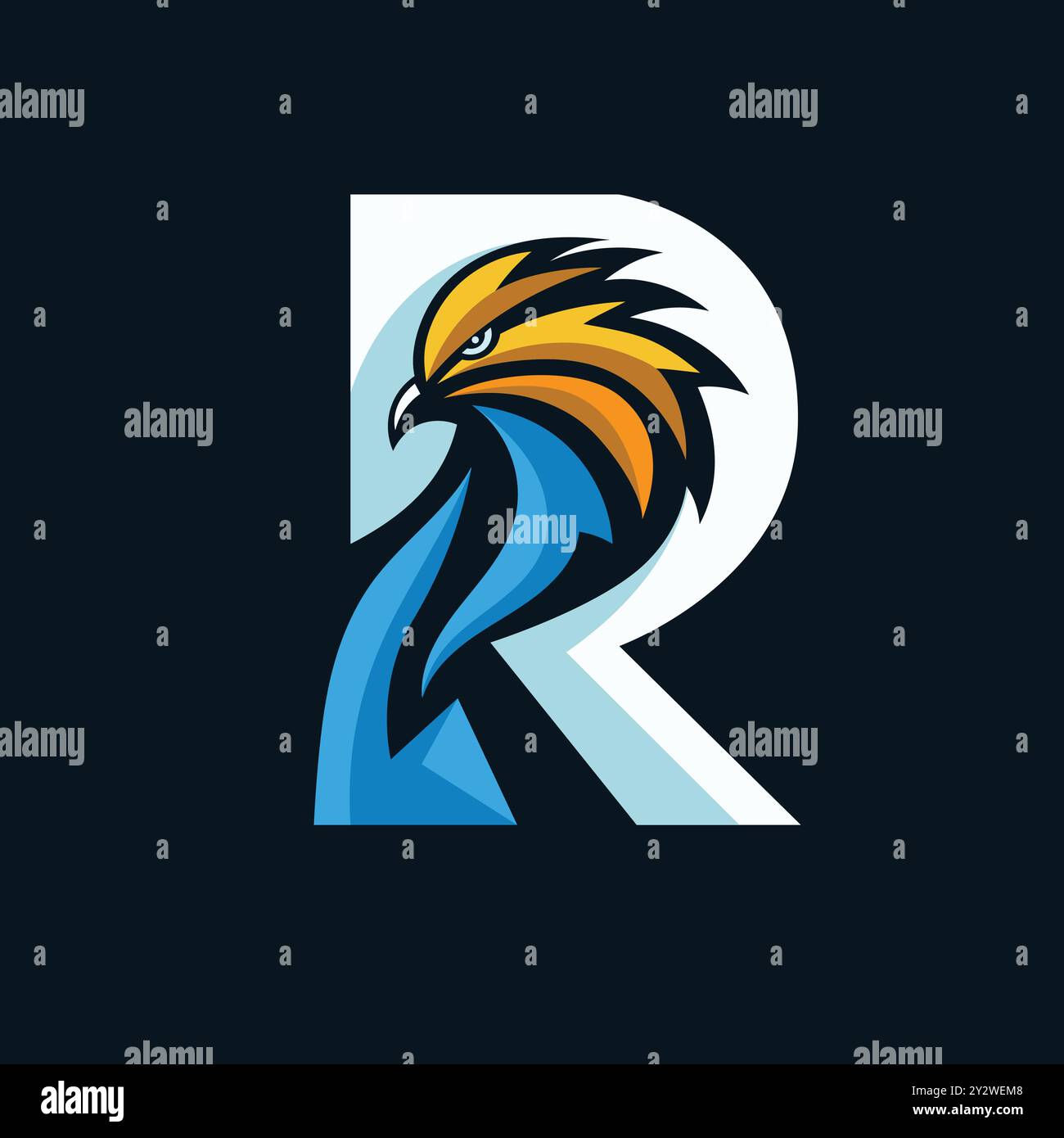 letter R bird colorful symbol vector illustration Stock Vector Image ...