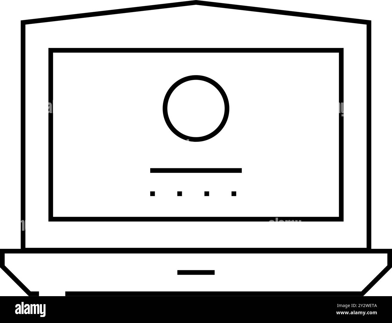 laptop digital computer line icon vector illustration Stock Vector ...