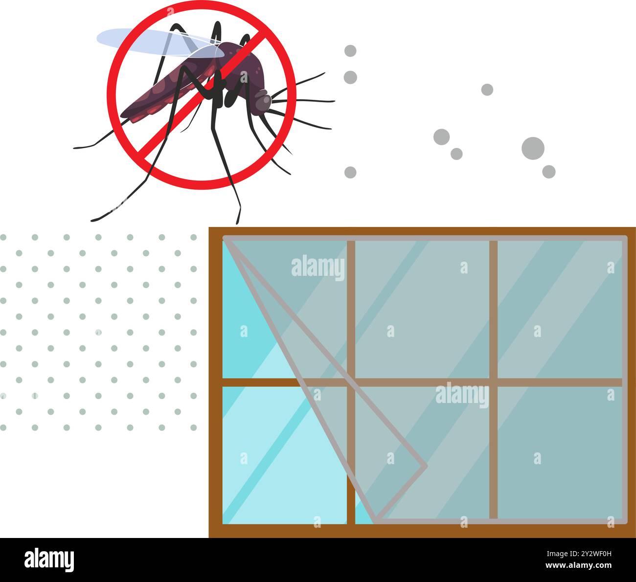 Dengue Prevention - Use Insect Mesh for Windows - Stock Illustration as ...
