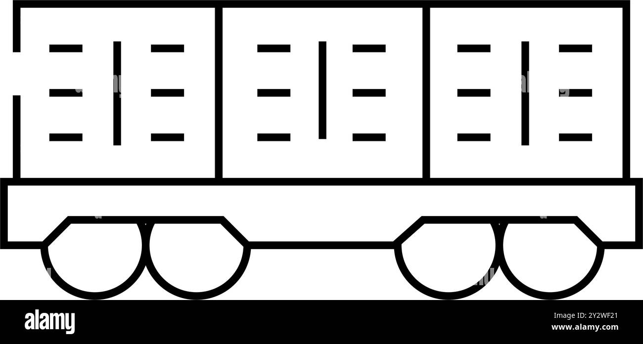 freight wagon line icon vector illustration Stock Vector Image & Art ...