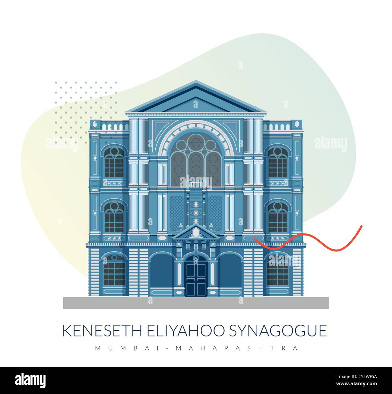 Mumbai’s vintage Keneseth Eliyahoo Synagogue - Stock Illustration as ...