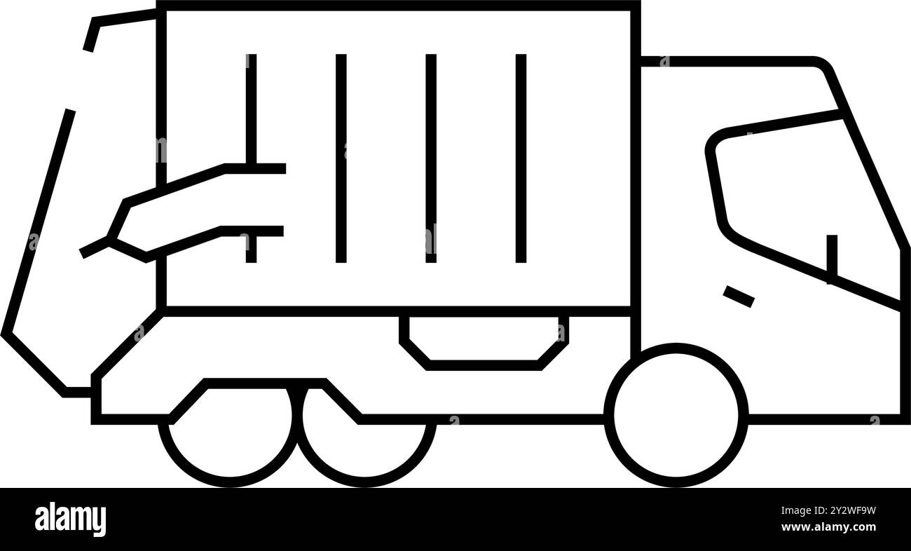 truck waste transportation line icon vector illustration Stock Vector ...