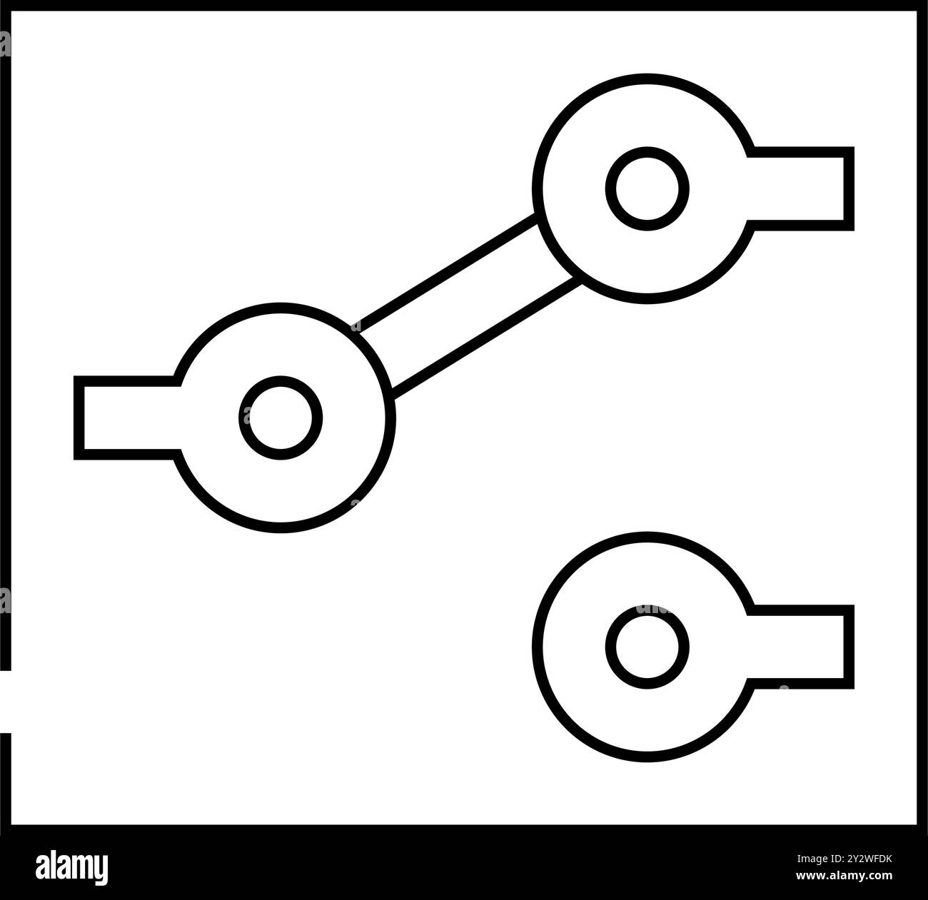 single pole double throw electric switch line icon vector illustration ...