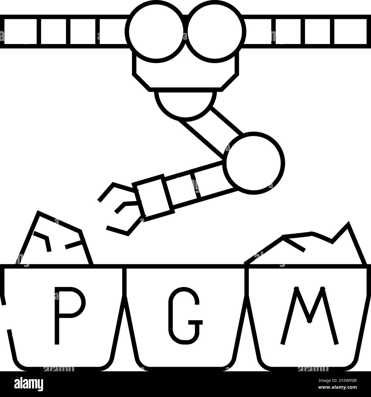 robotic waste sorting line icon vector illustration Stock Vector Image ...