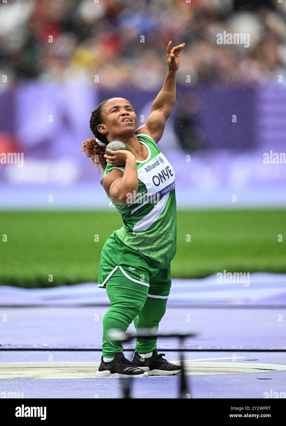 Lauritta Onye of Nigeria competing in the women’s T47 shot put at the ...
