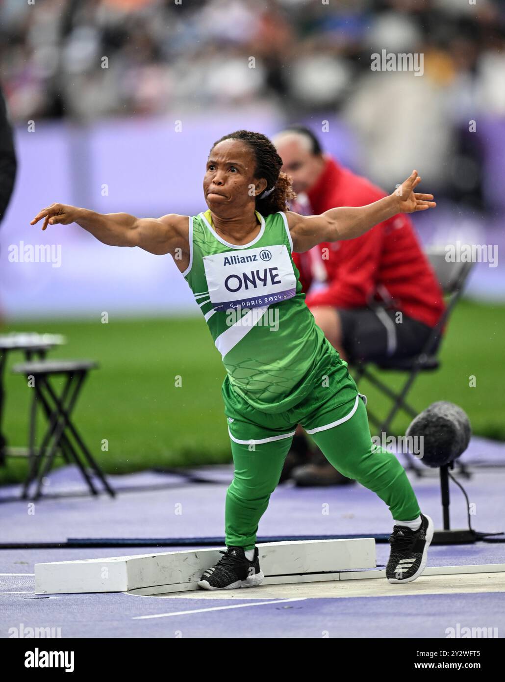 Lauritta Onye of Nigeria competing in the women’s T47 shot put at the ...