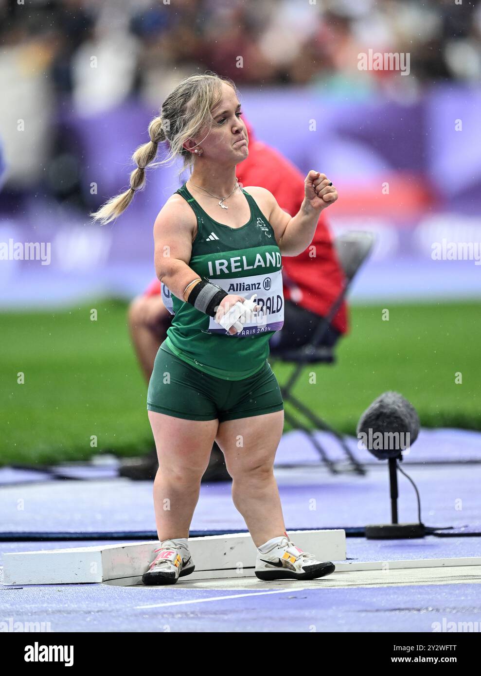 Mary Fitzgerald of Ireland competing in the women’s T47 shot put at the ...