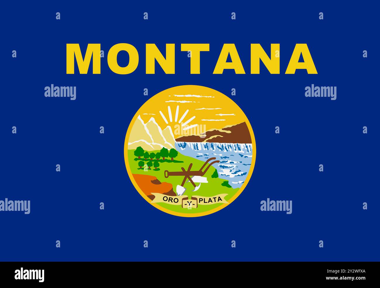 Montana State Flag background illustration Stock Photo - Alamy
