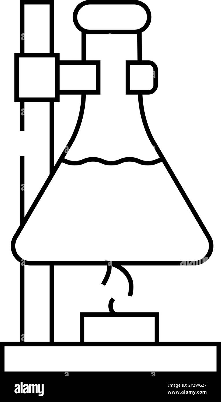 experiments in laboratory tool line icon vector illustration Stock ...