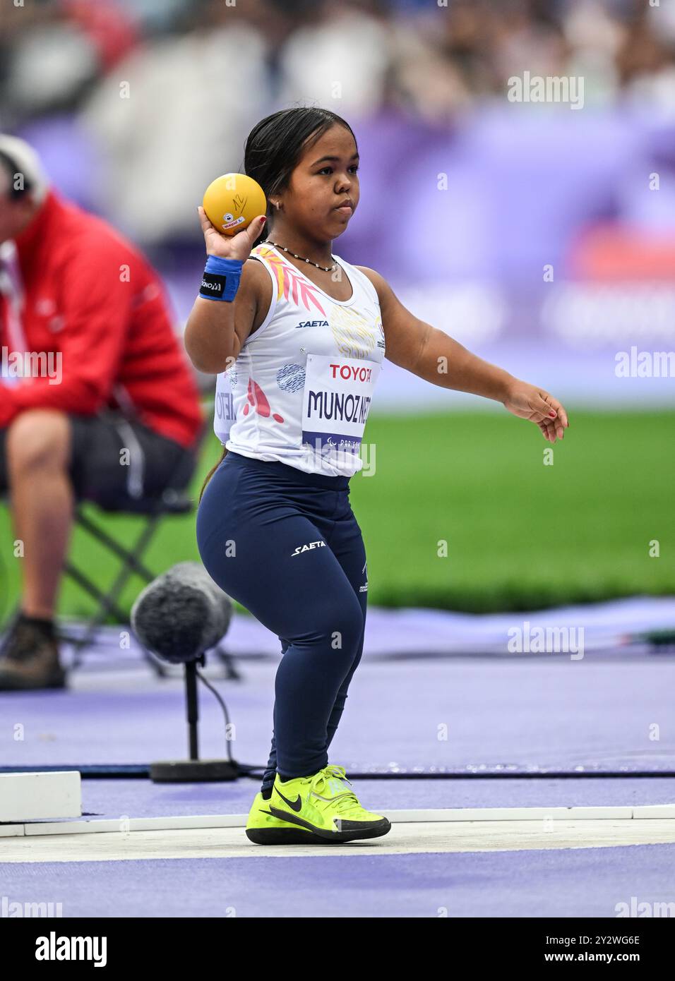 Yesica Paola Munoz Nieto of Colombia competing in the women’s T47 shot ...