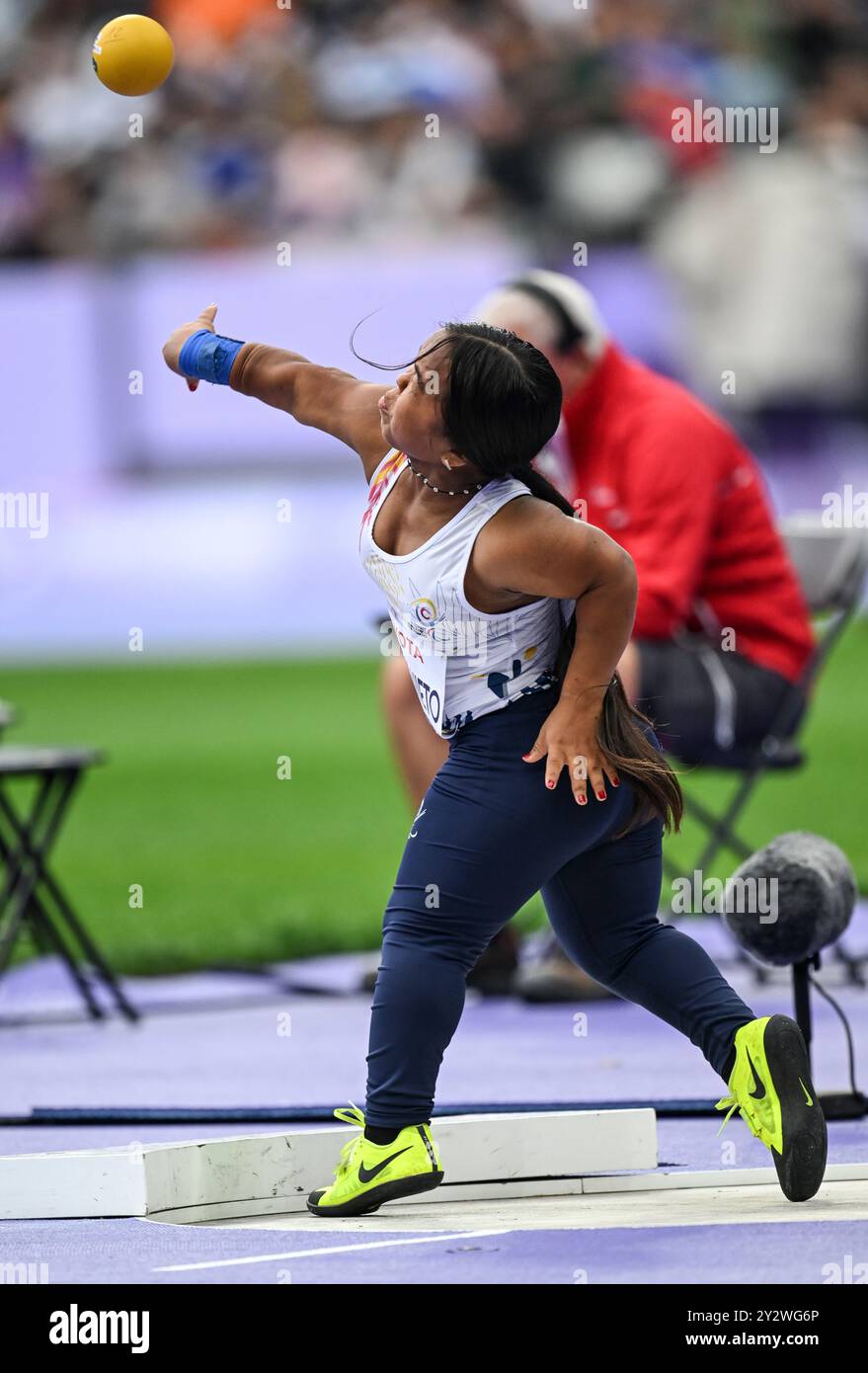 Yesica Paola Munoz Nieto of Colombia competing in the women’s T47 shot ...