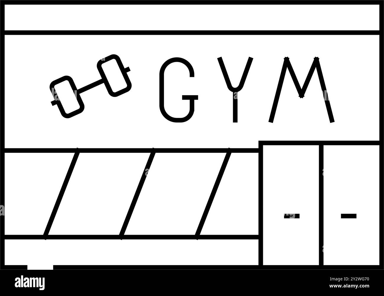 gym building line icon vector illustration Stock Vector Image & Art - Alamy