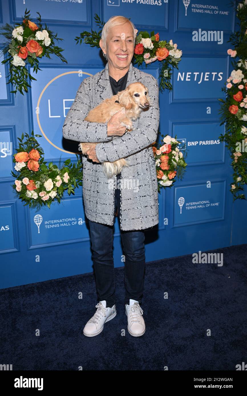 Martina Navratilova and her dog Lulu Stock Photo - Alamy