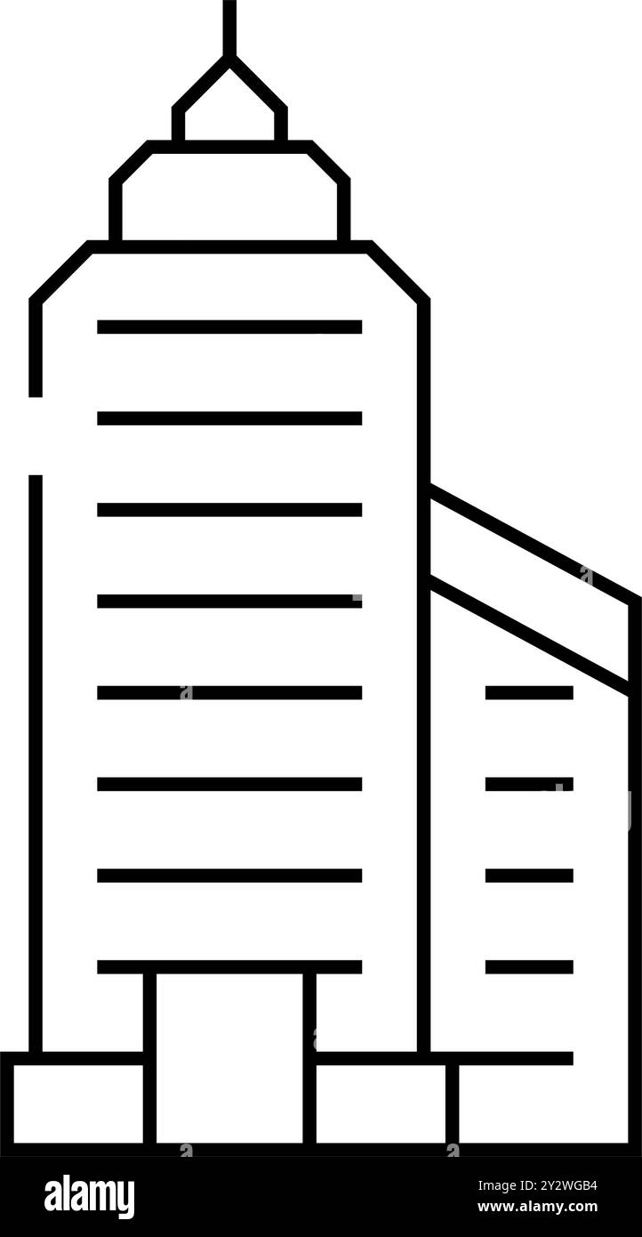 tower financial center skyscraper line icon vector illustration Stock ...