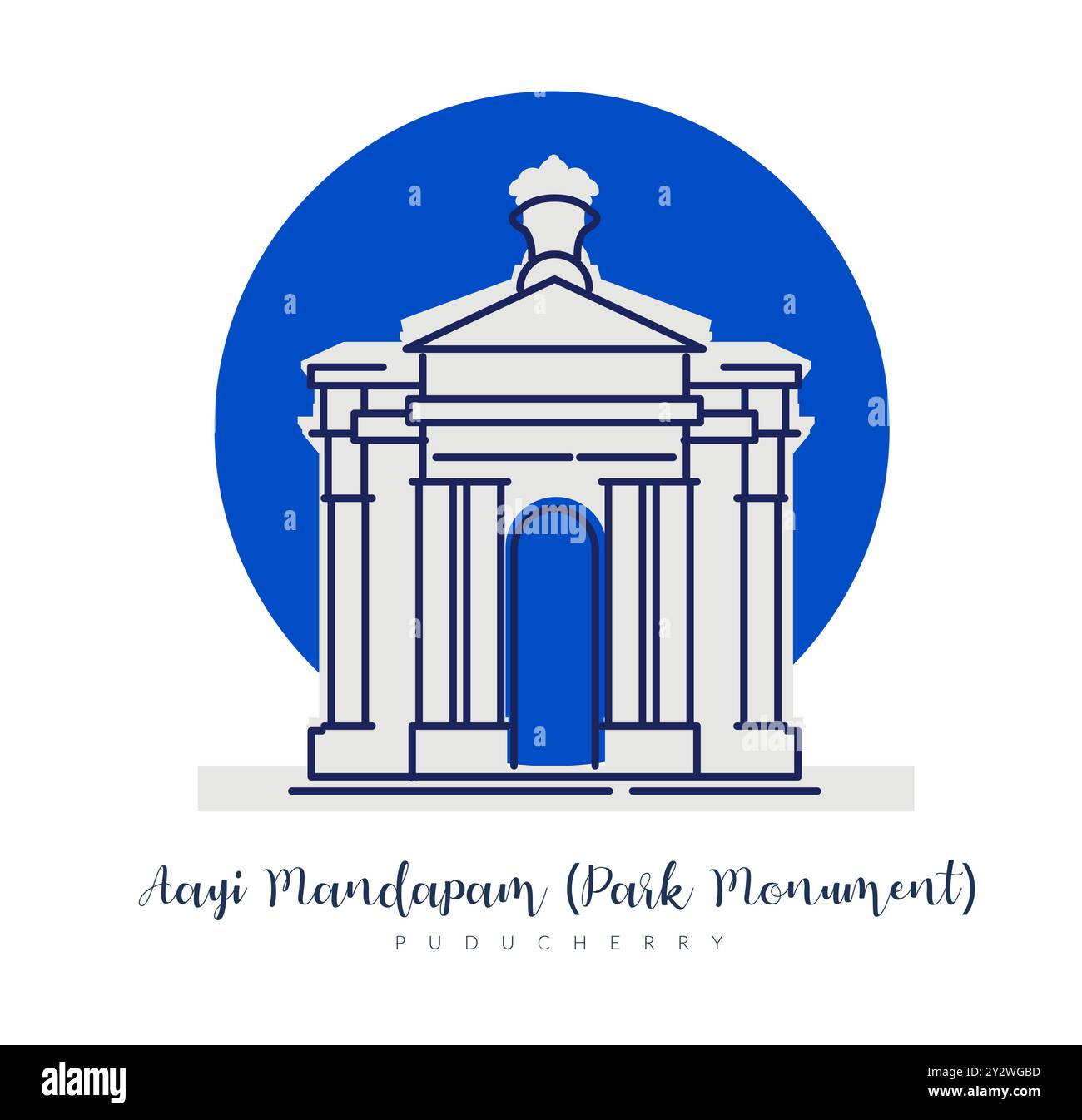 Park Monument (Aayi Mandapam) - Government Park of Pondicherry - Stock ...