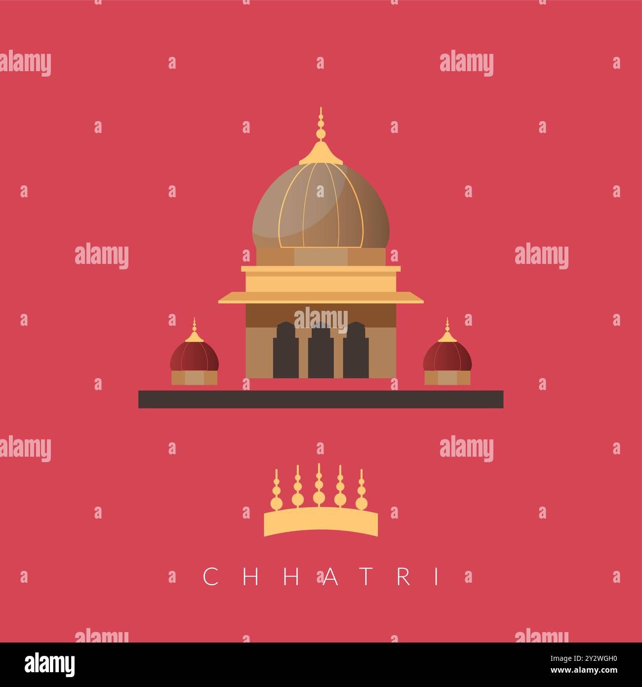 Chhatri - Semi-open, Elevated, Dome-Shaped Pavilions Elements as EPS 10 ...