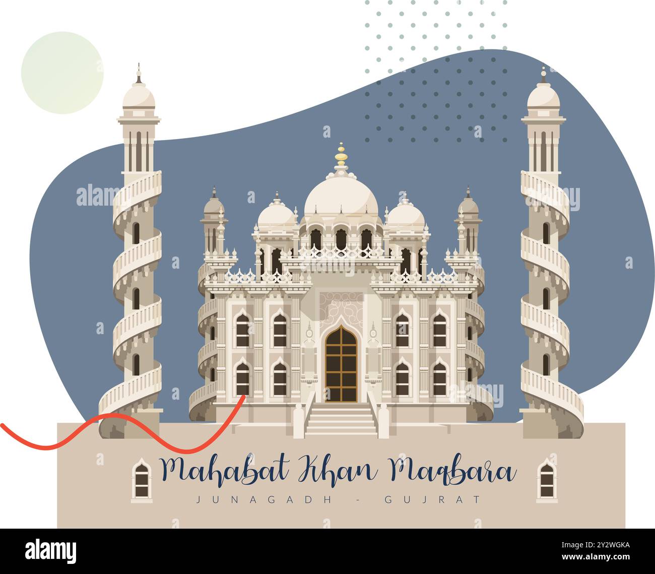Mahabat Khan Maqbara - Junagadh - Gujrat - Stock Illustration as EPS 10 ...
