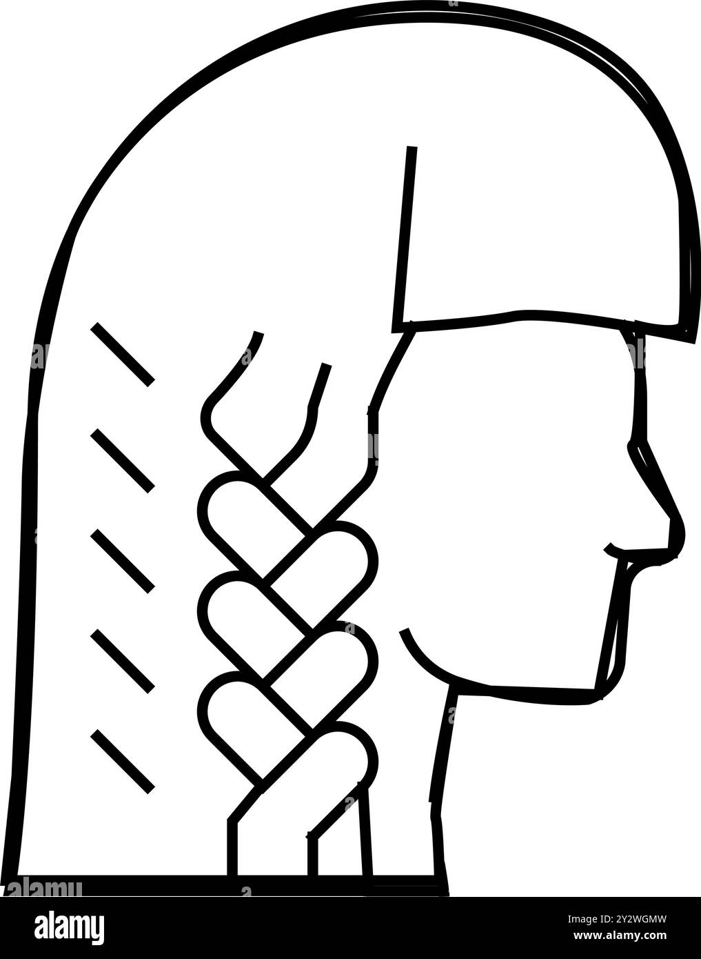 braiding hair line icon vector illustration Stock Vector Image & Art ...