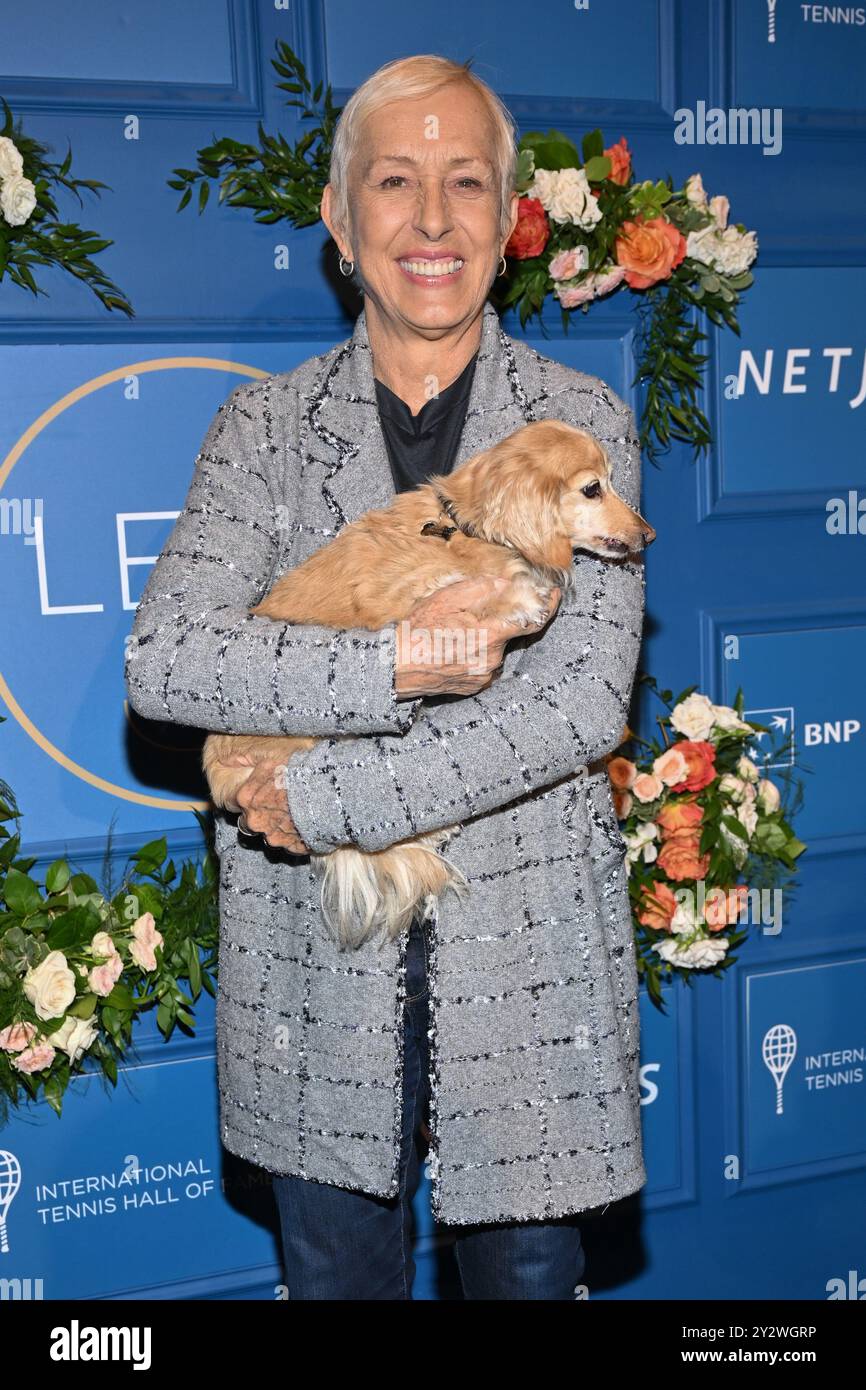 Martina Navratilova and her dog Lulu Stock Photo - Alamy