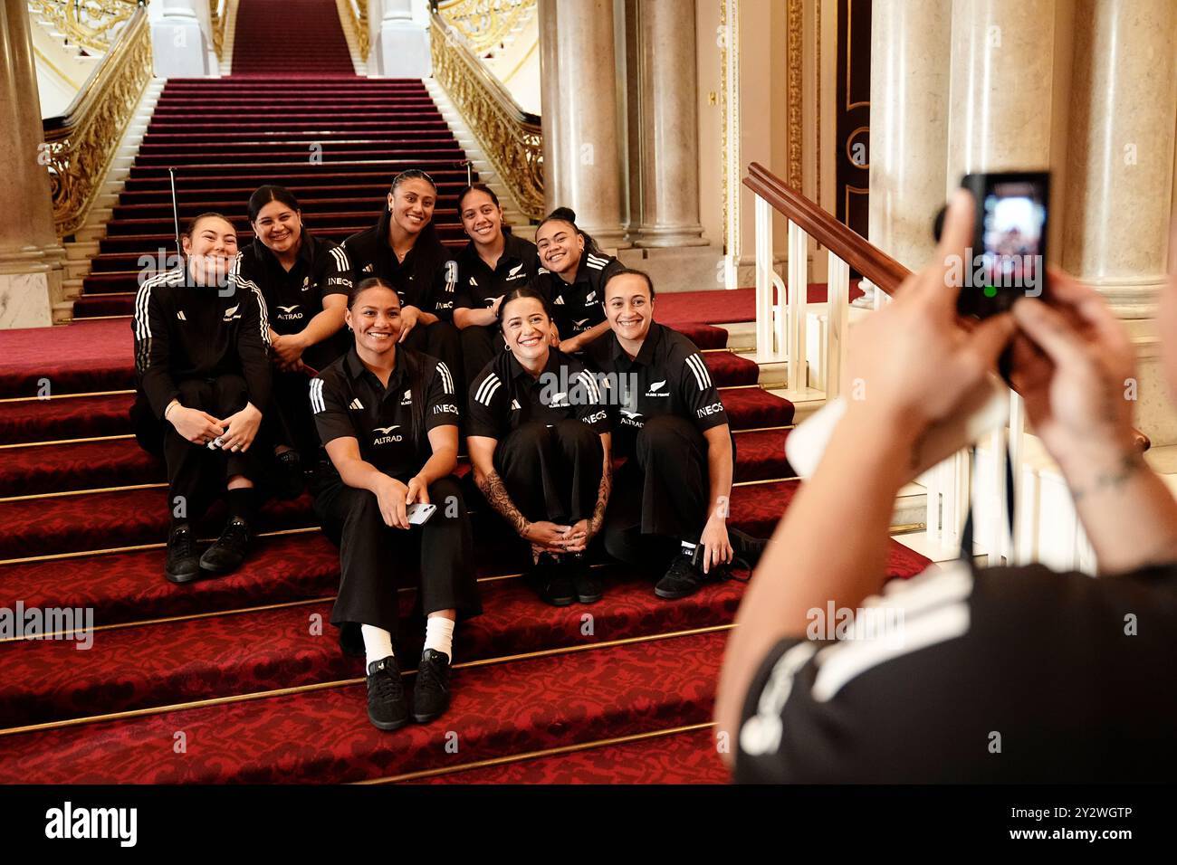 New Zealand's Black Ferns rugby union team members ahead of meeting ...