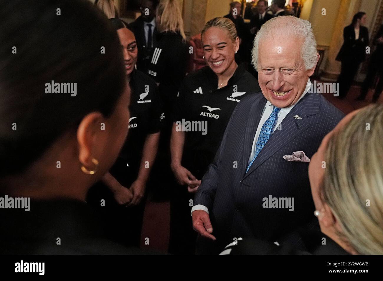 King Charles III meets New Zealand's Black Ferns rugby union team at ...