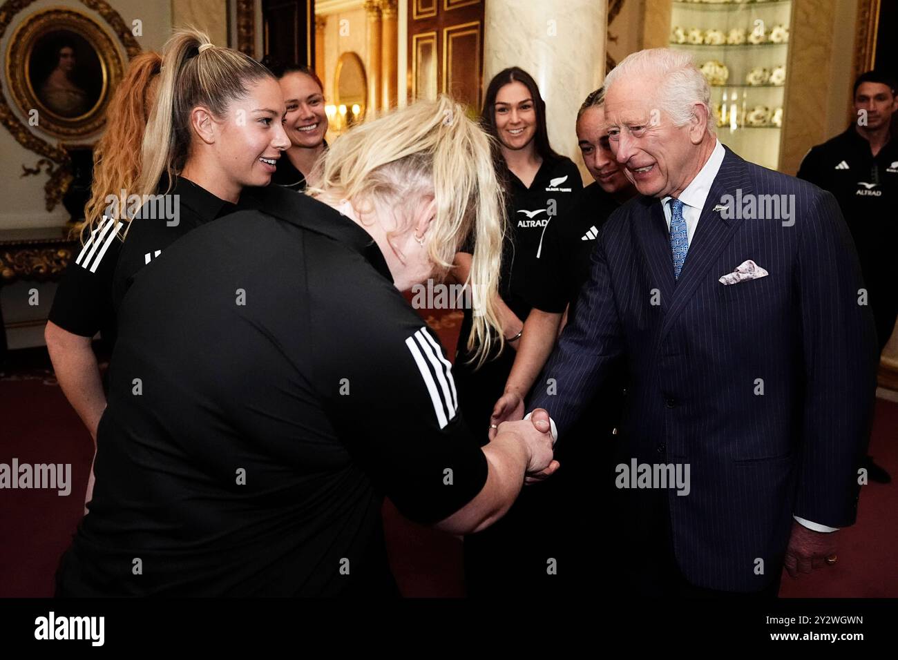 King Charles III meets New Zealand's Black Ferns rugby union team at ...