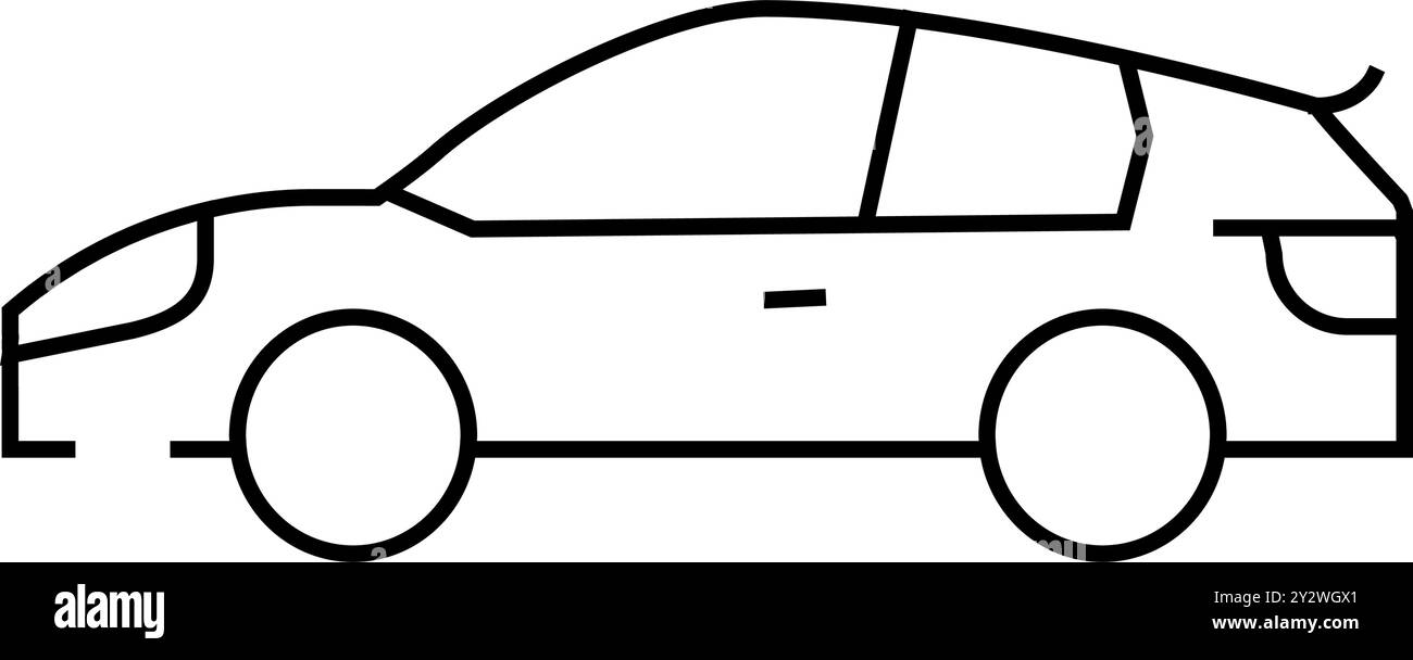 hot hatch car line icon vector illustration Stock Vector Image & Art ...