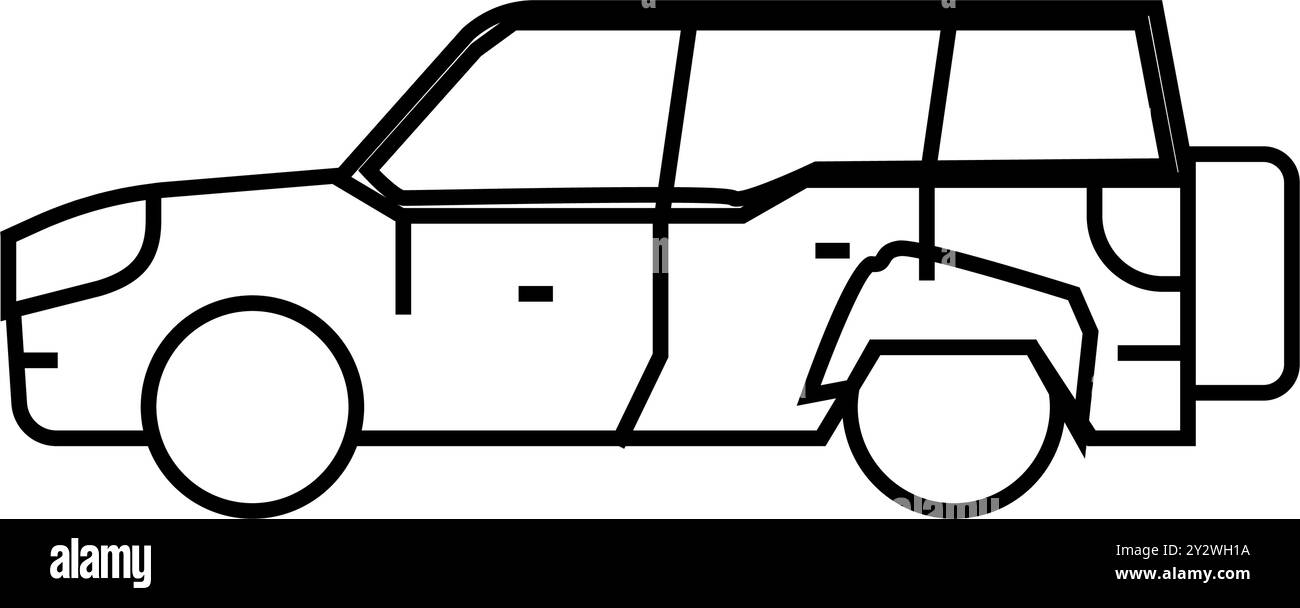 suv high cross car line icon vector illustration Stock Vector Image ...