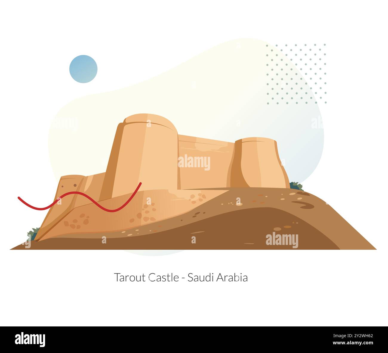 Tarout Castle - Fortress in Saudi Arabia - Stock Illustration as EPS 10 ...