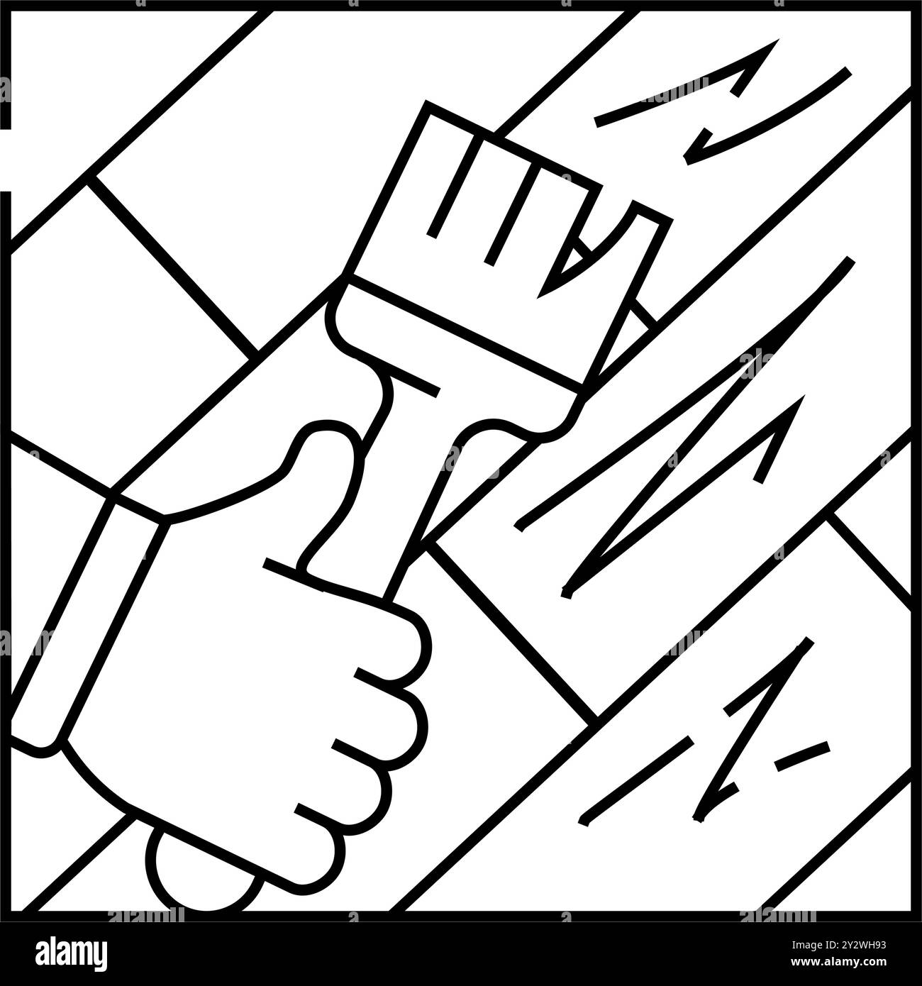 wood floor scratch repair line icon vector illustration Stock Vector ...