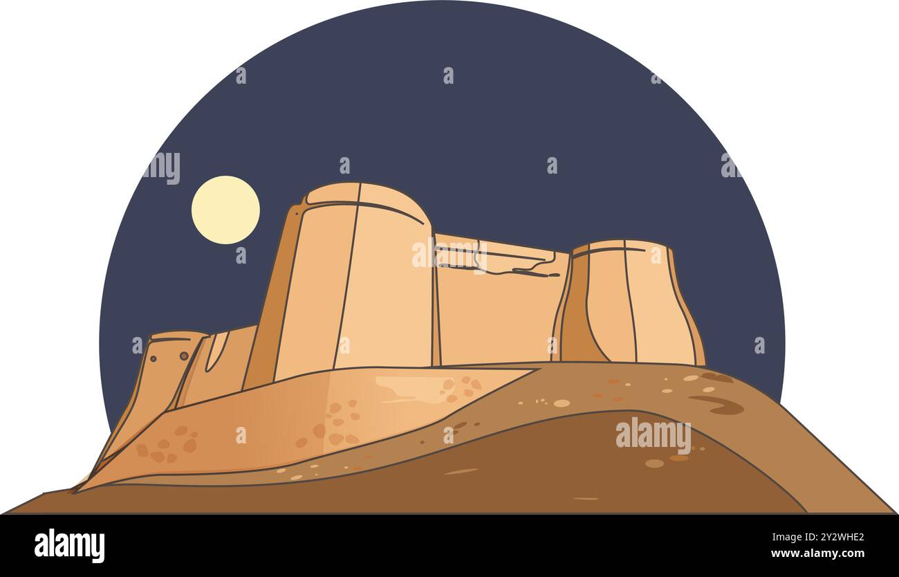Tarout Castle - Fortress in Saudi Arabia - Stock Illustration as EPS 10 ...