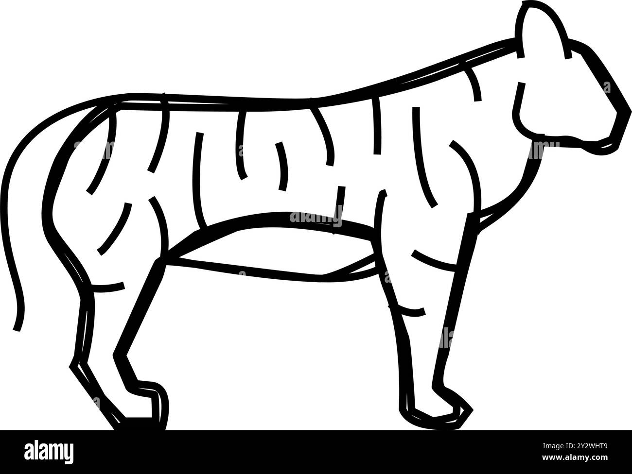 tiger animal line icon vector illustration Stock Vector Image & Art - Alamy