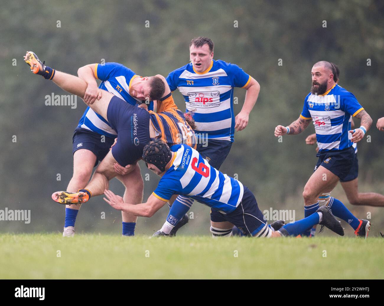 English amateur Rugby Union players playing in a league game Stock ...