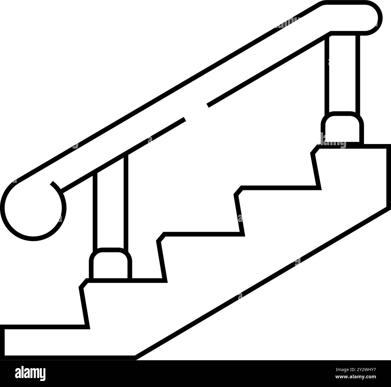 deck posts and handrails line icon vector illustration Stock Vector ...