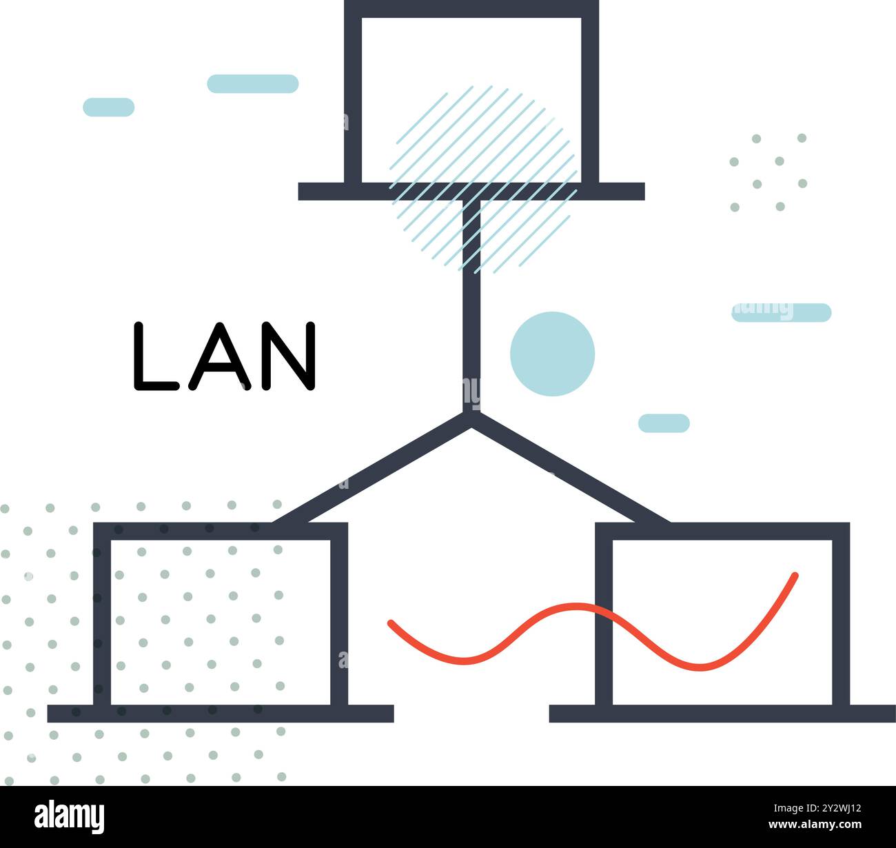 Secure Protection - Local Area Network - LAN Icon - Stock Illustration ...