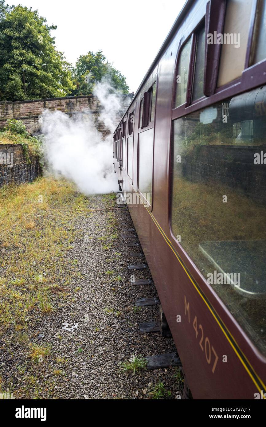 Steam locomotive operating on the Ecclesbourne Valley railway pulling ...