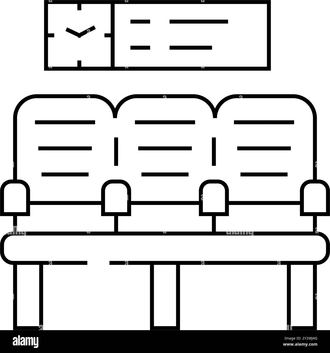 waiting hall seats airport line icon vector illustration Stock Vector ...