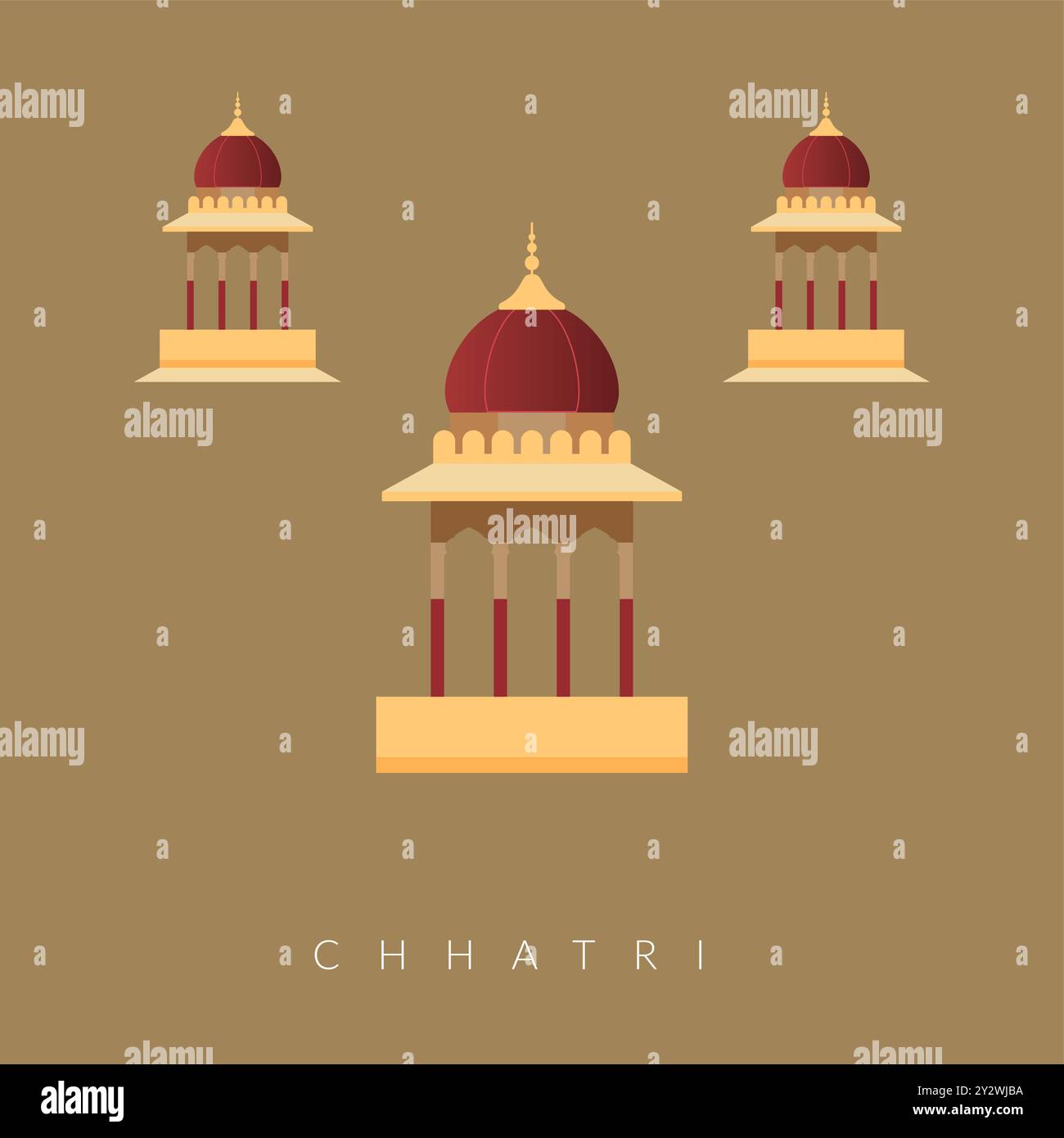 Chhatri - Semi-open, Elevated, Dome-Shaped Pavilions Elements as EPS 10 ...