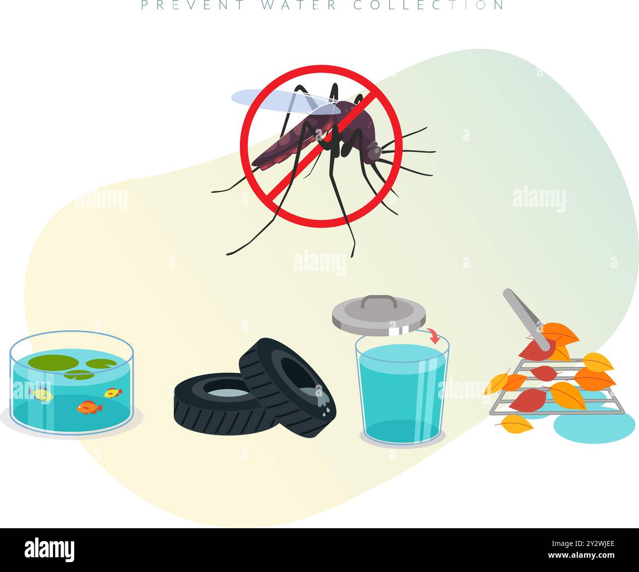 Dengue Prevention - Avoid Water Collection - Stock Illustration as EPS ...