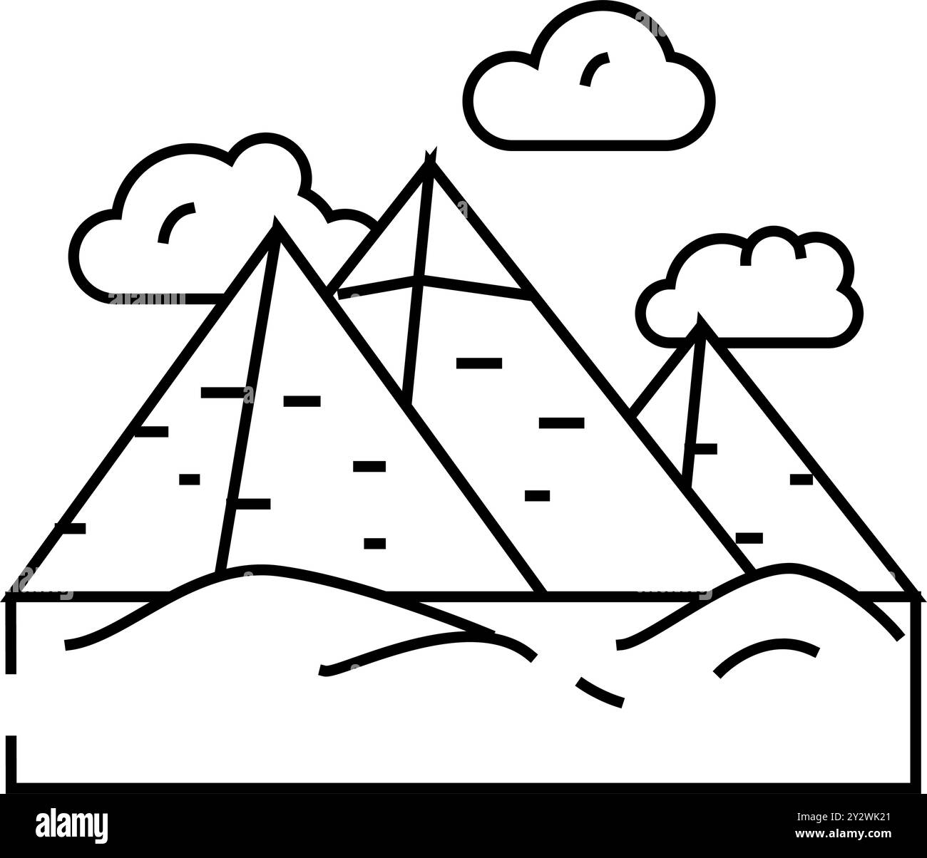 pyramid construction line icon vector illustration Stock Vector Image ...