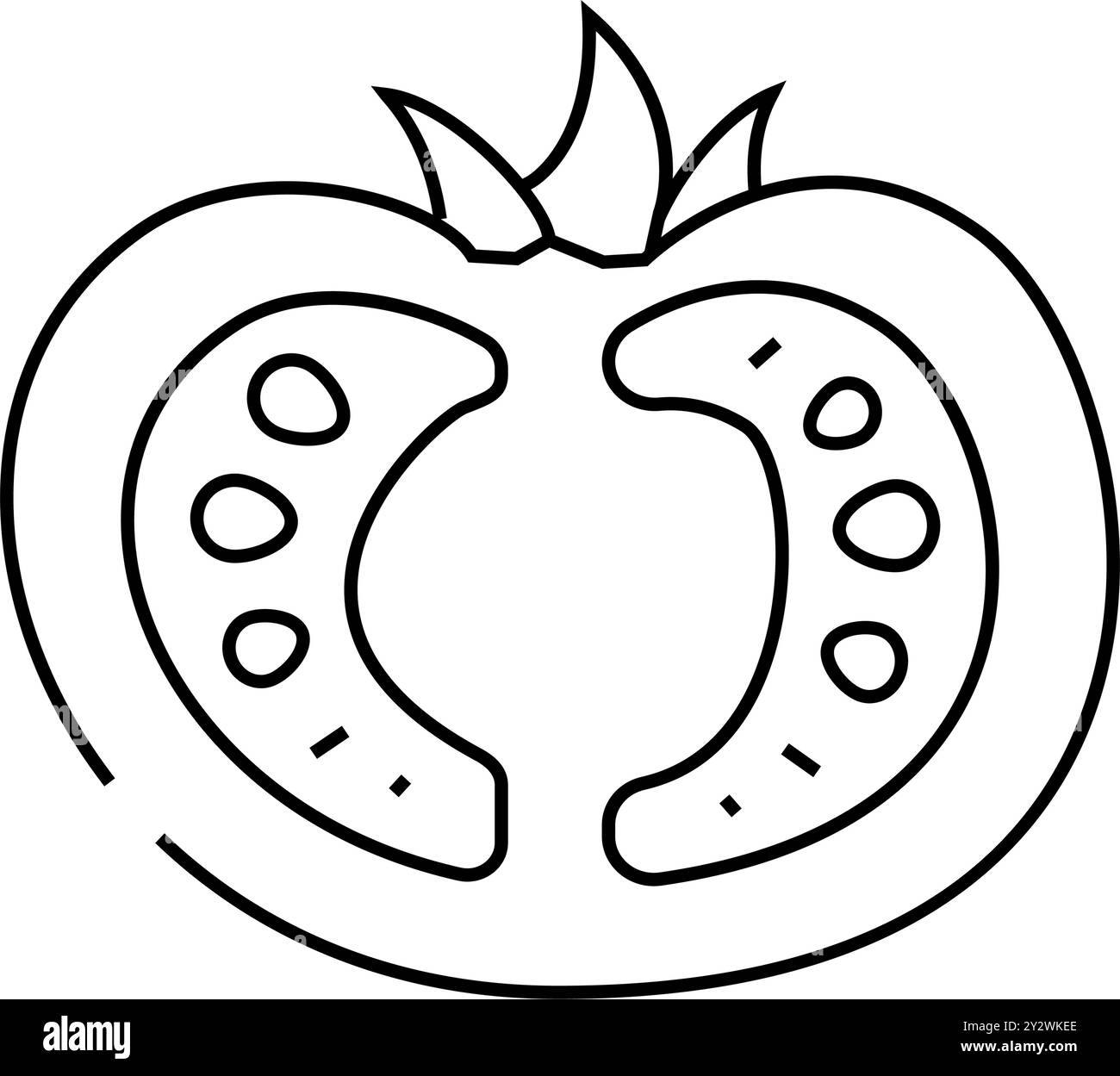 Half tomato icon outline Cut Out Stock Images & Pictures - Alamy