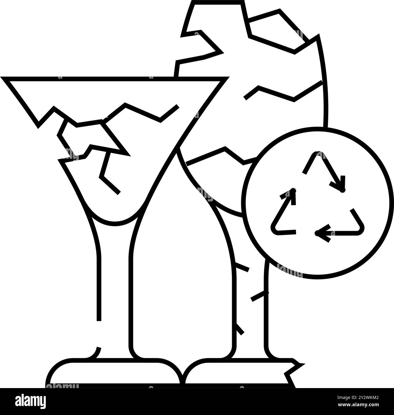 glass waste line icon vector illustration Stock Vector Image & Art - Alamy