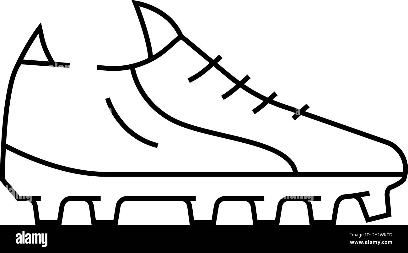 boots football player footwear line icon vector illustration Stock ...