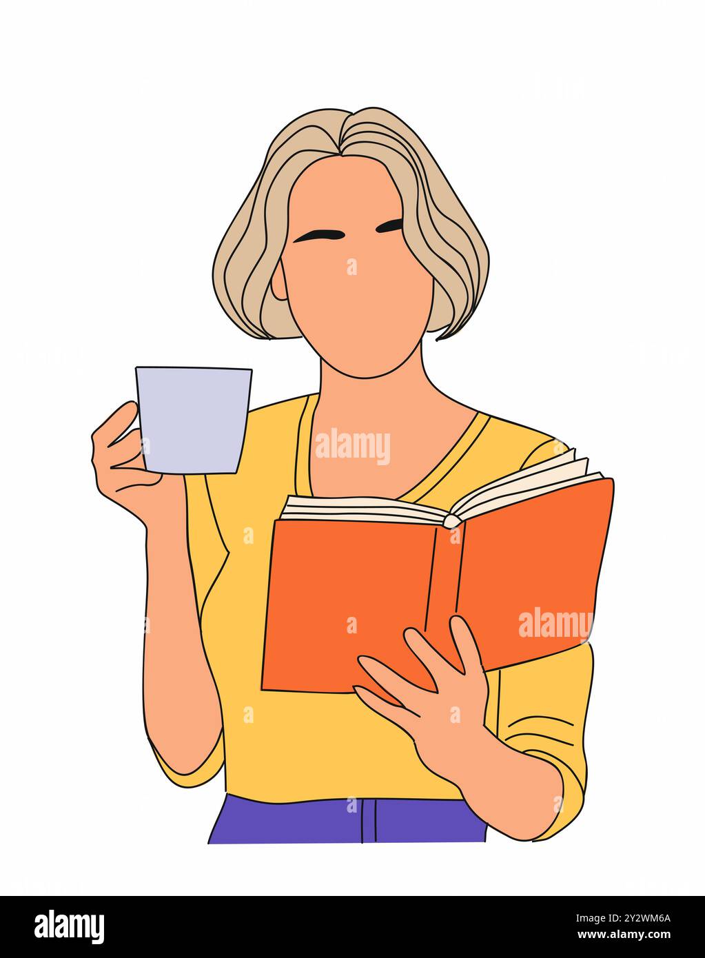 Woman reading style magazine Cut Out Stock Images & Pictures - Alamy