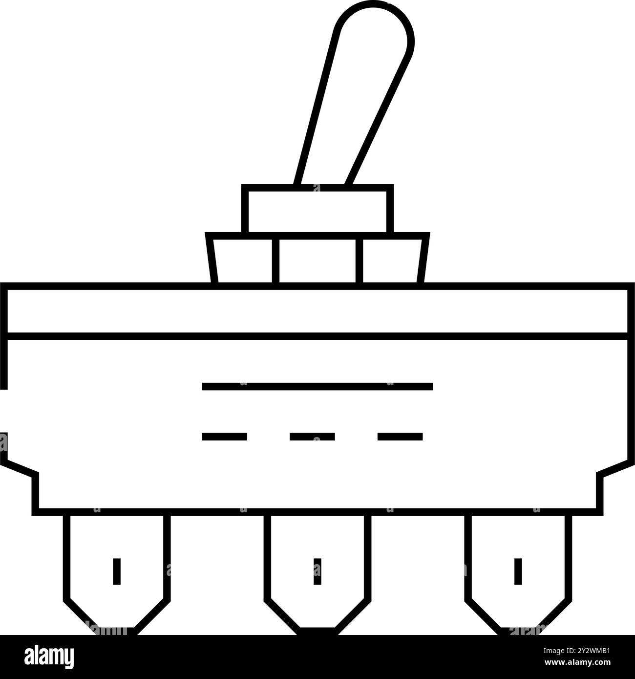 double pole single throw switch electronic part line icon vector ...